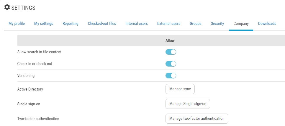 How enable two-factor authentication for all users in Hubshare